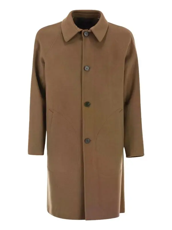 PALTO' Long Sleeve Coat - Brown