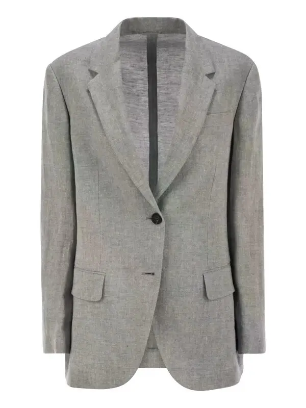 Brunello Cucinelli Linen-blend Blazer - Grey