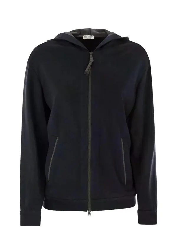 Brunello Cucinelli Hooded Zip Up - Blue