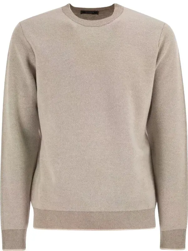 Peserico Crew-neck Ribbed Sweater - Neutrals