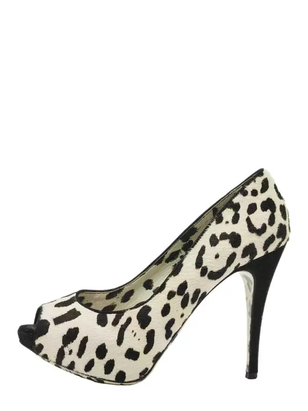Dolce & Gabbana Leopard-print Peep-toe Pumps - Neutrals