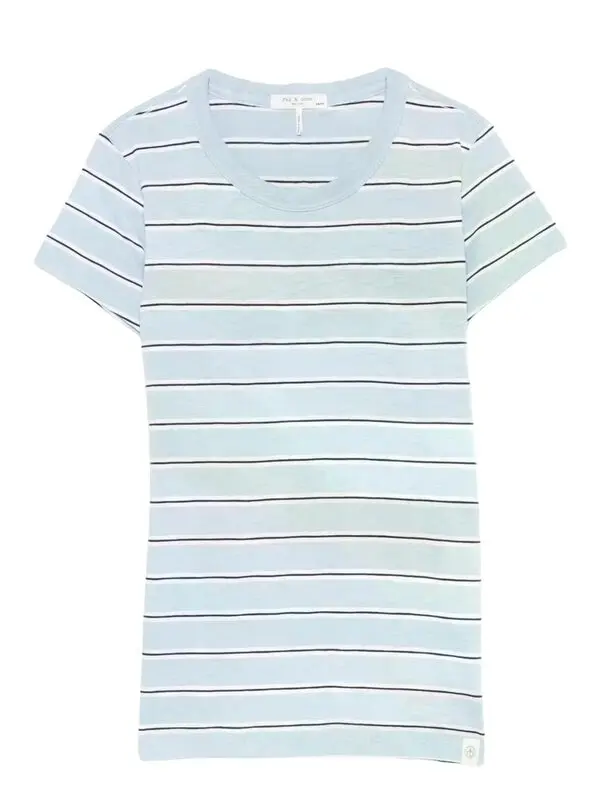 Rag & Bone Striped Slub T-shirt - Blue