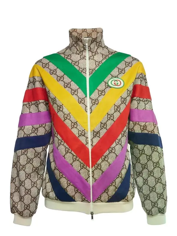 Gucci Monogram-pattern Zip-up Bomber Jacket - Neutrals