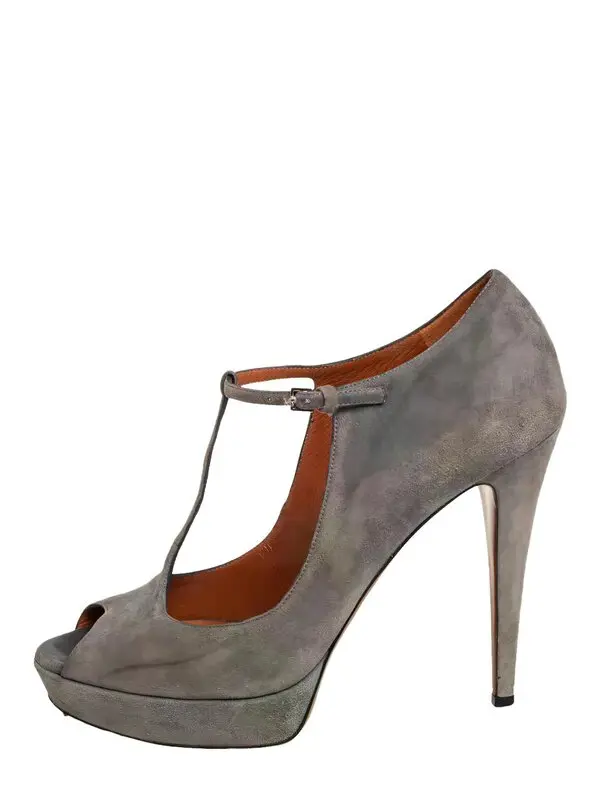 Gucci Platform Peep-toe Pumps - Grey