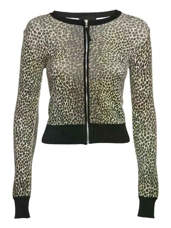 Dolce & Gabbana Zip-up Leopard-print Cardigan - Neutrals