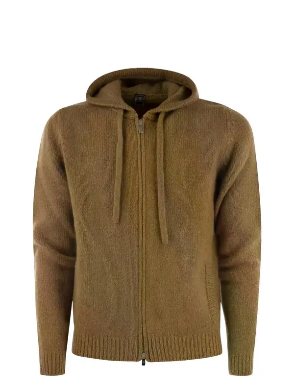 Fedeli Zip-up Hoodie - Brown