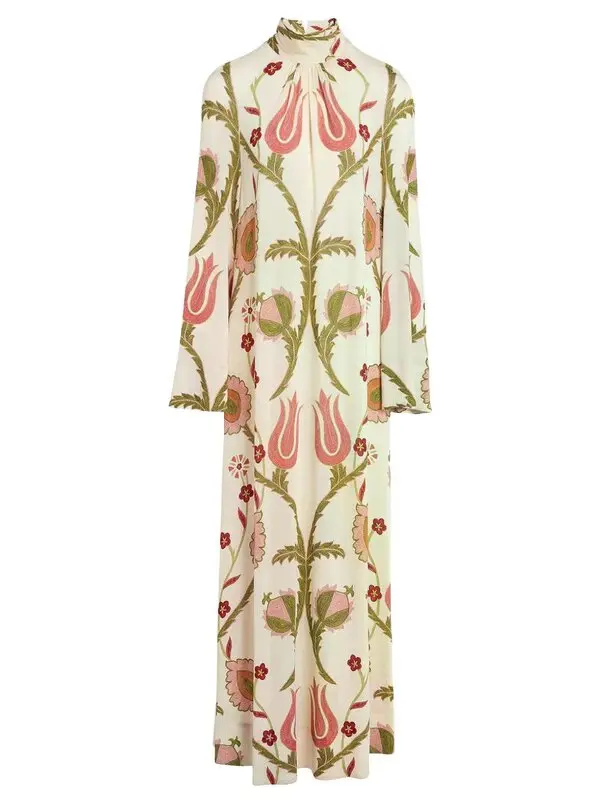Giambattista Valli Floral High-neck Maxi Dress - Neutrals