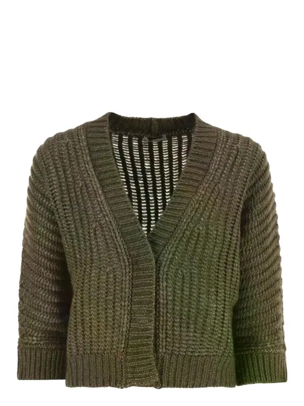 Peserico V-neck Knit Cardigan - Green
