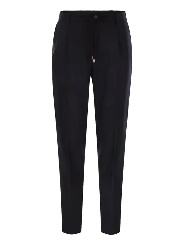 Peserico Pleat-detail Drawstring-waist Trousers - Black