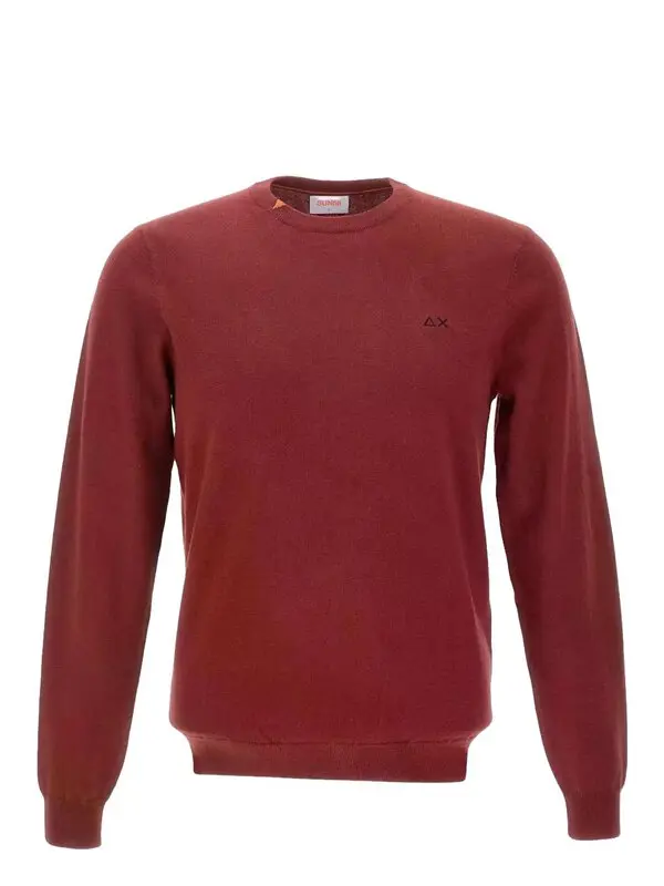 SUN 68 Crew-neck Ribbed-cuff Sweater - Red