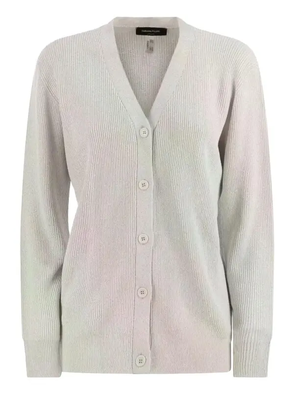 Fabiana Filippi Ribbed V-neck Cardigan - Neutrals
