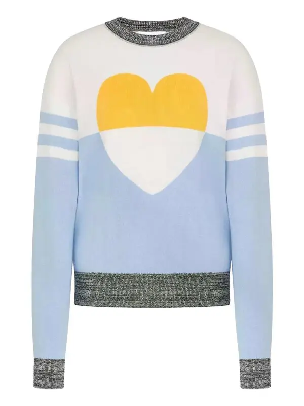 Moschino Heart-motif Crew-neck Sweater - Blue