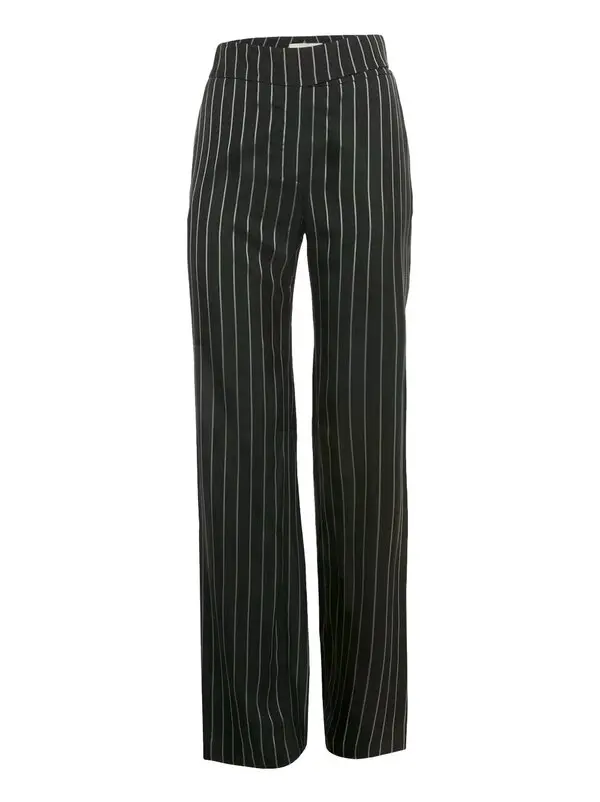 Alexandre Vauthier Striped Crepe Trousers - Black