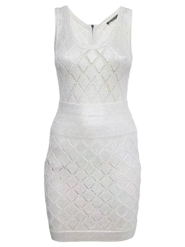 Balmain Knitted Mini Dress - White