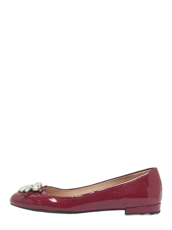 Miu Miu Patent-leather Crystal Ballet Flats - Purple