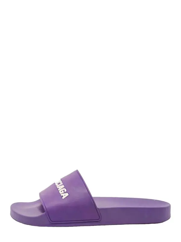 Balenciaga Rubber Logo Slides - Purple
