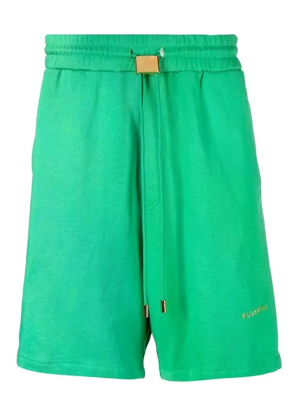 Buscemi Embroidered-logo Cotton Track Shorts - Green
