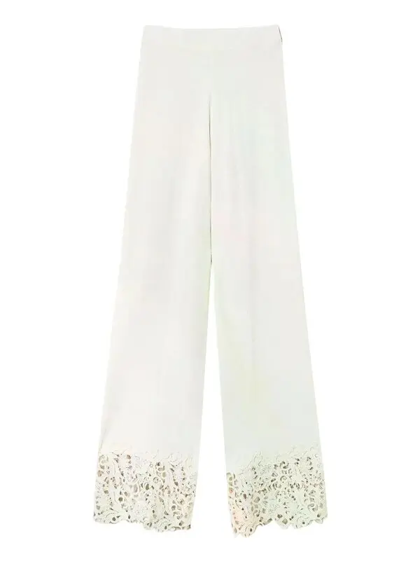 TWINSET Knitted Lace-panel Trousers - White