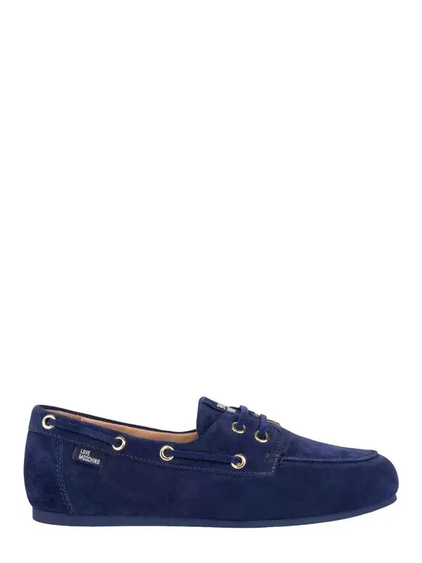 Moschino Lace-up Suede Loafers - Blue