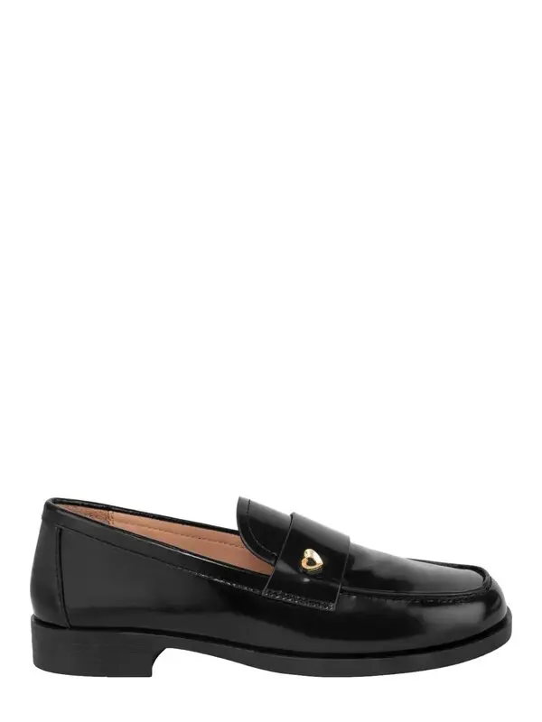 Moschino Heart Detail Loafers - Black