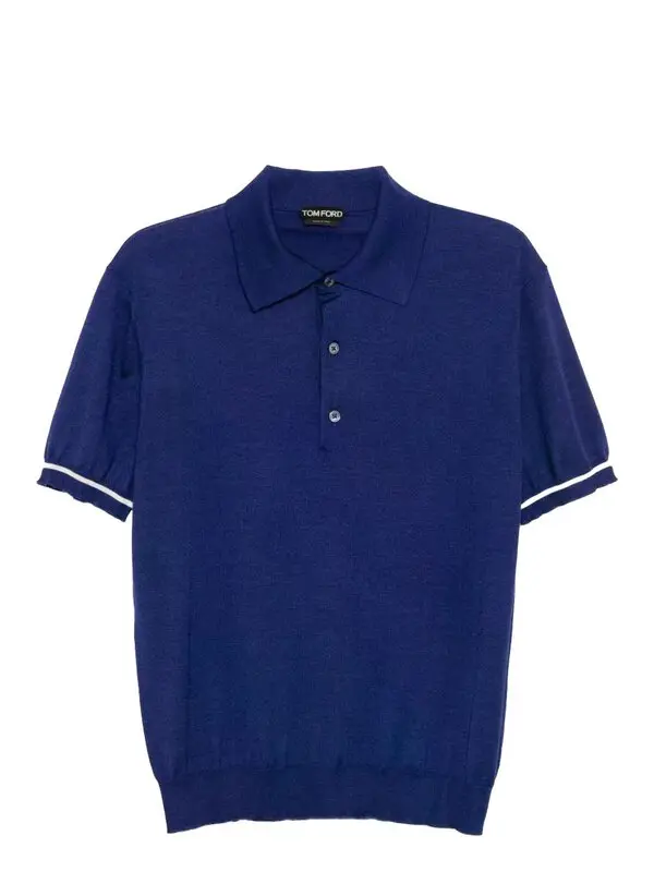 TOM FORD Short-sleeve Polo Shirt - Blue