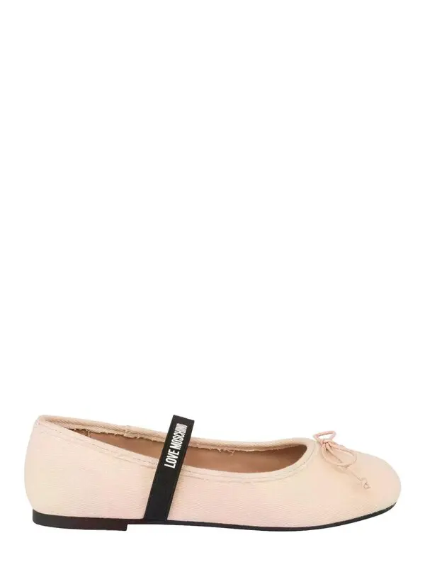 Moschino Bow Strap Ballet Flats - Pink