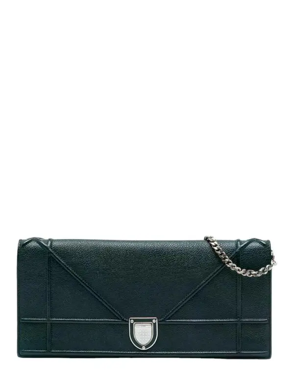 Dior 2015 Grained Calfskin Diorama Pochette - Green