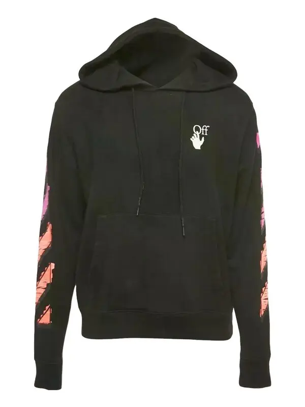 Off-White Cotton Hoodie - Black
