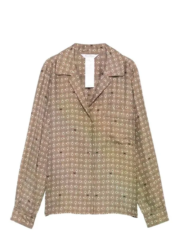 Max Mara Buttoned Patterned Top - Brown
