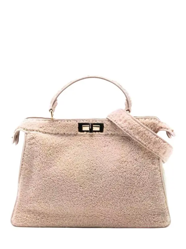 Fendi Large Shearling Peekaboo Iseeu Satchel - Pink