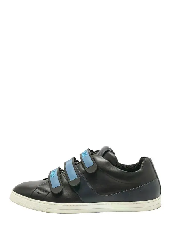 Fendi Leather Strap Sneakers - Black