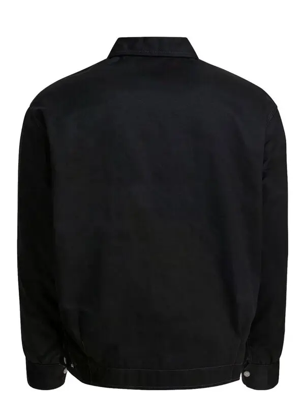 Needles Pe/c Twill Logo Chest-pocket Jacket - Black