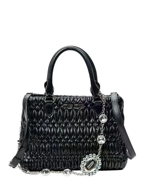 Miu Miu Crystal Embellished Tote - Black