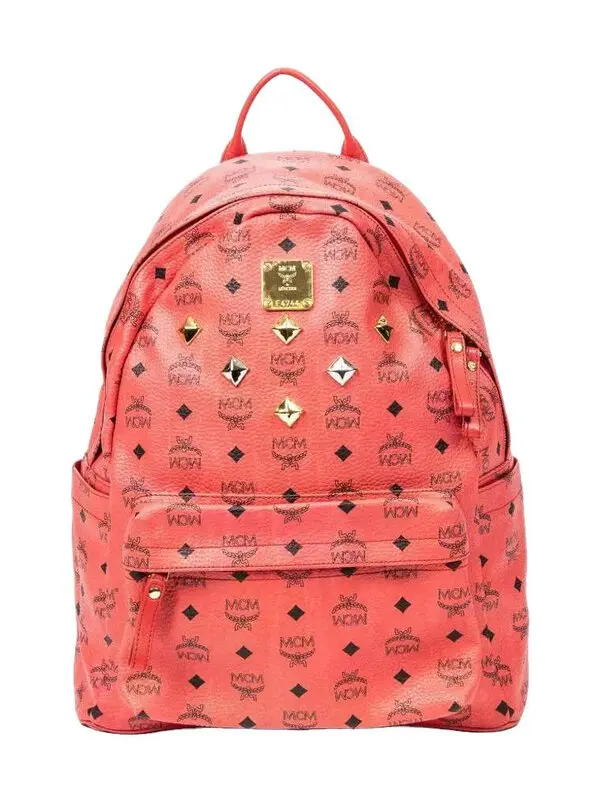 Mcm 2010 Large Stark Studs Backpack - Red