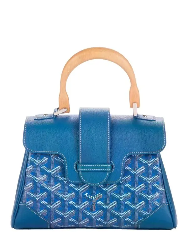 Goyard 2000s Top-handle Chevron Bag - Blue