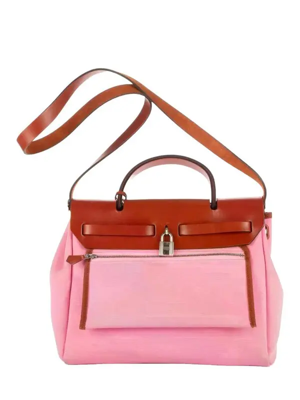 Hermès 2000s Leather-trimmed Shoulder Bag - Pink