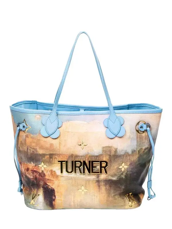 LOUIS VUITTON Neverfull Mm Jeff Koons Turner Painting - Neutrals