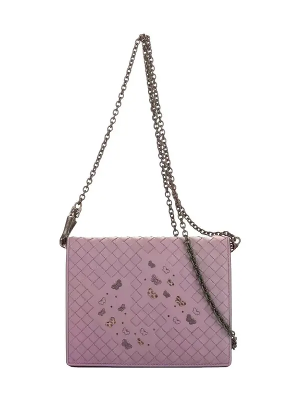 Bottega Veneta 2000s Woven Chain Bag - Purple