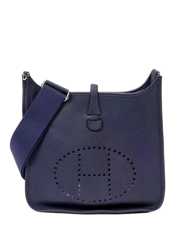 Hermès 2000s Perforated Leather Shoulder Bag - Blue