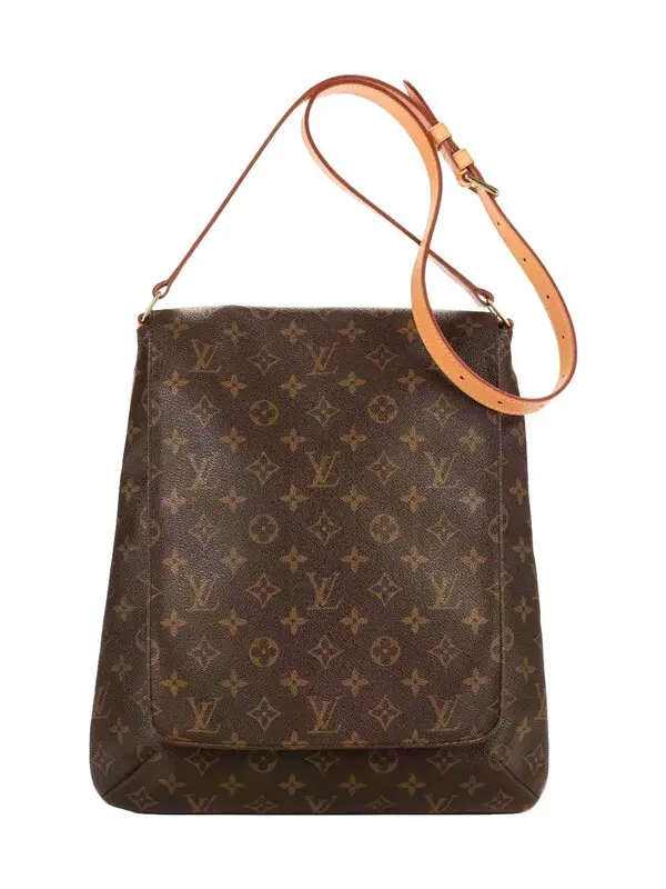 LOUIS VUITTON Monogrammed Flap Shoulder Bag - Brown