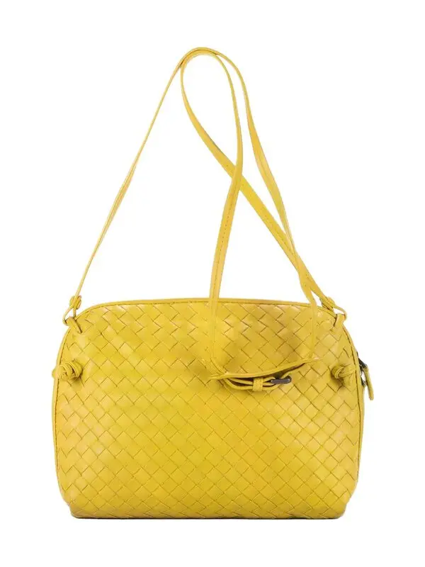 Bottega Veneta Intrecciato Woven Leather Shoulder Bag - Yellow