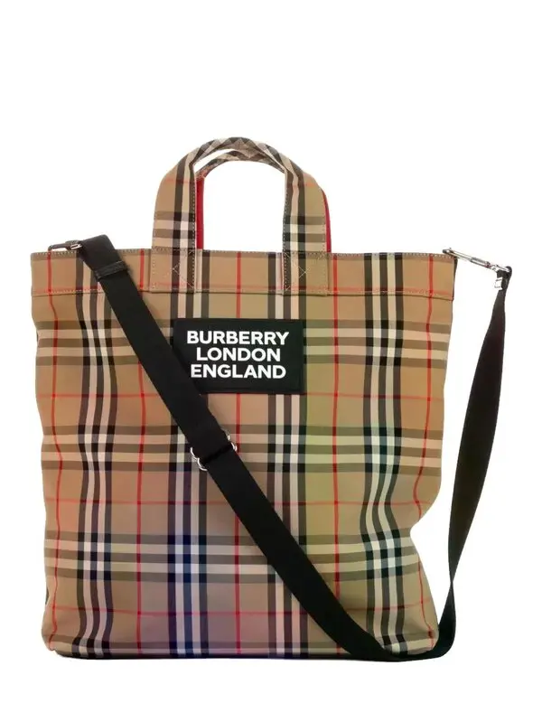 Burberry Check-patterned Tote Bag - Neutrals