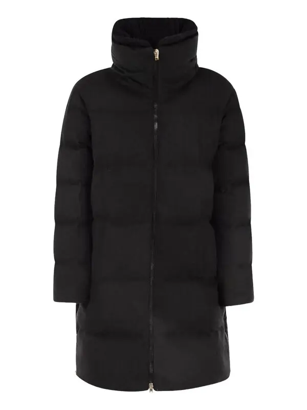 Herno Striped Quilted Coat - Black