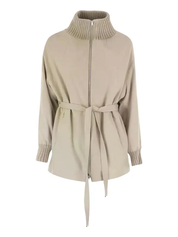 Herno Belted High-neck Jacket - Neutrals