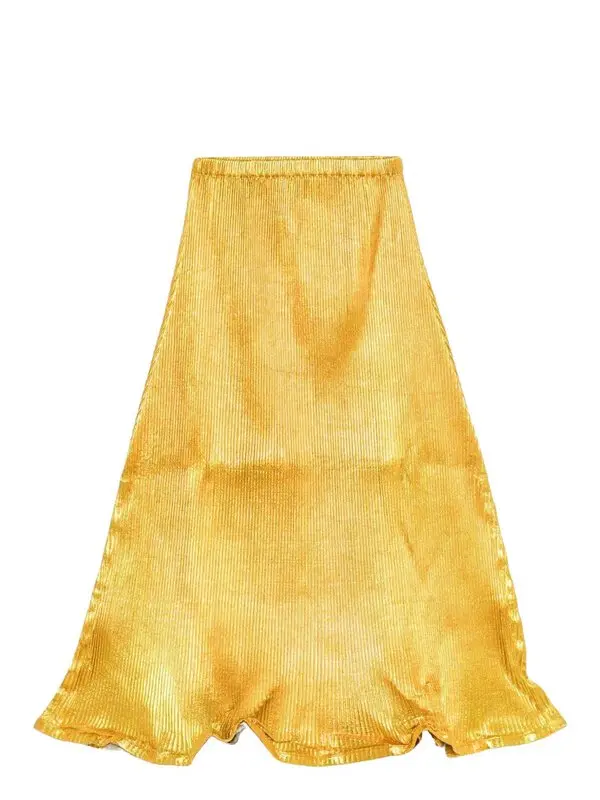 MELITTA BAUMEISTER Metallic Pleated Midi Skirt - Yellow