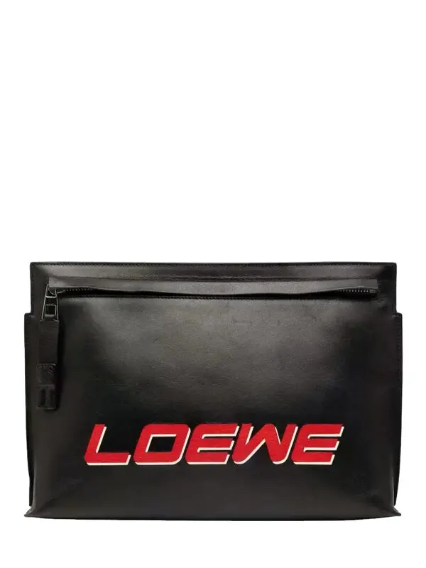 Loewe 2016 Leather Logo Pouch - Black
