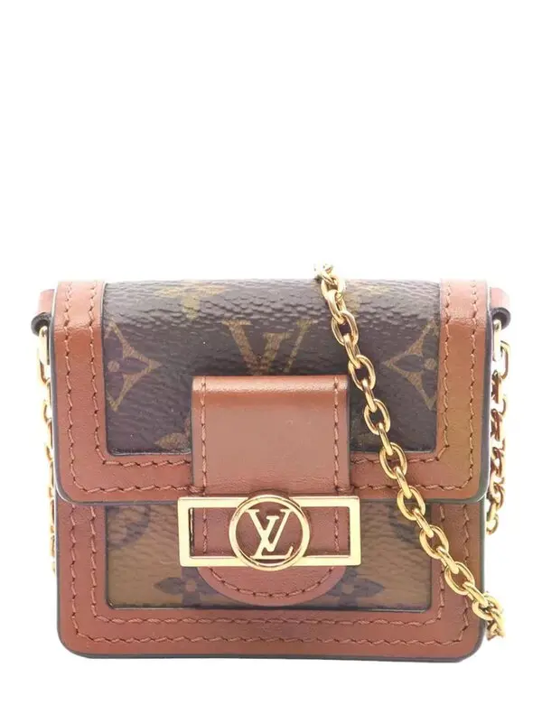 LOUIS VUITTON 2020 Monogram Reverse Micro Dauphine Crossbody Bag - Brown