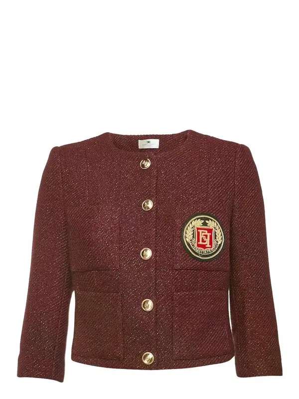Elisabetta Franchi Tweed Buttoned Jacket - Red