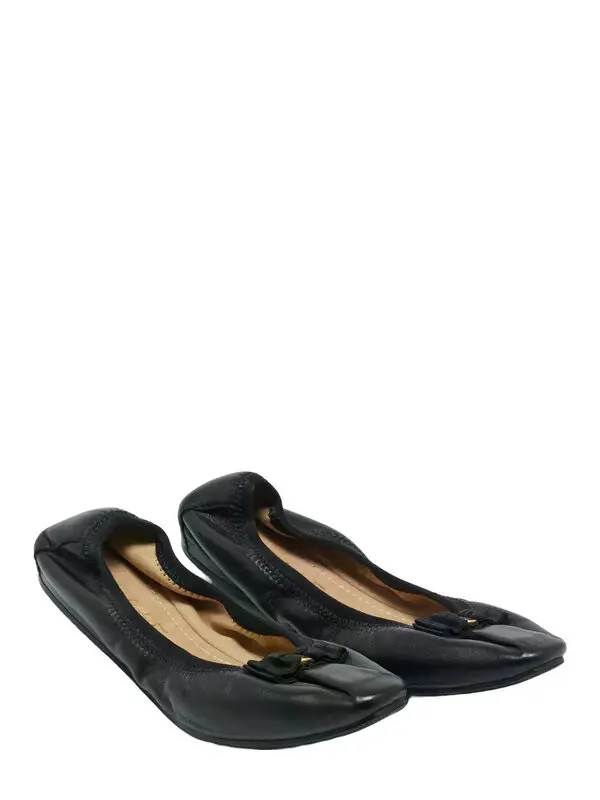 FERRAGAMO My Joy Leather Ballet Flats - Black