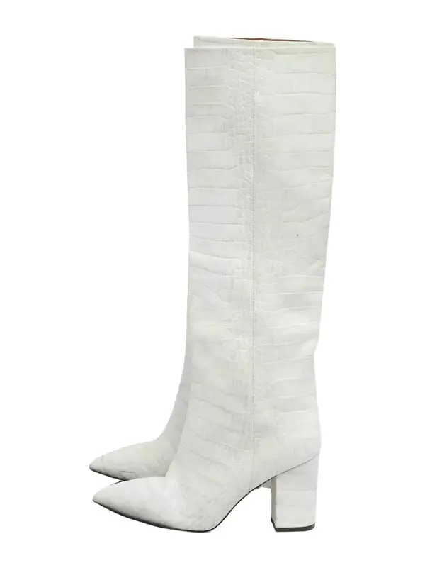 Paris Texas Croc-embossed Leather Boots - Neutrals